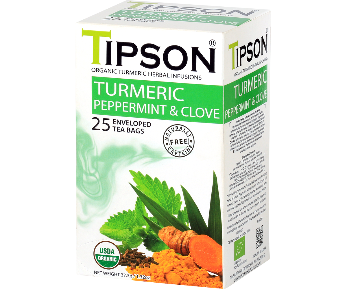 Tipson Tea Sri Lanka - Organic Turmeric With Peppermint & Clove